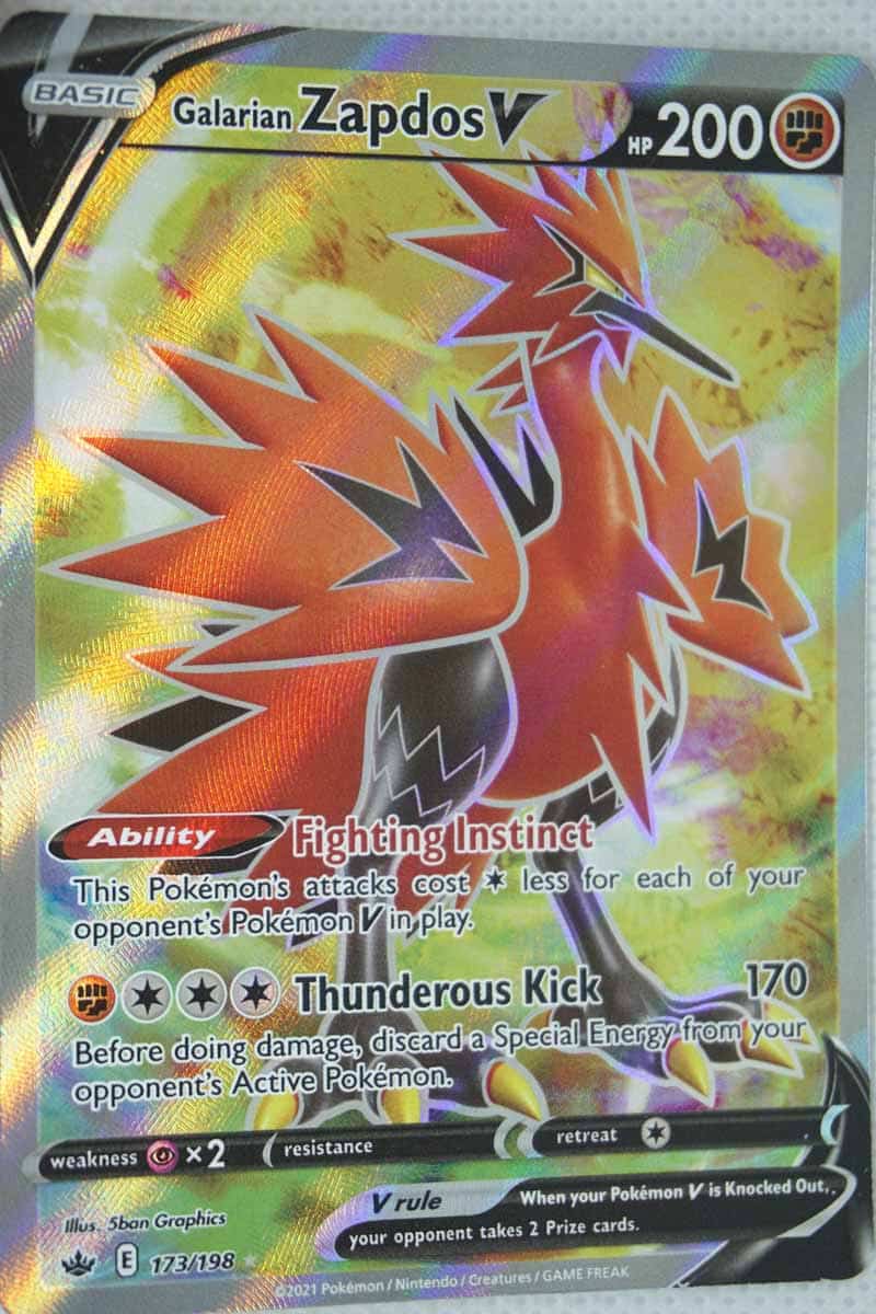 Galarian Zapdos V 173/198 Full Art - Pocket Monster