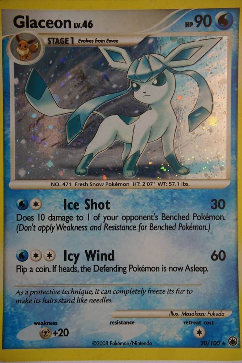 Glaceon 20/100 Holo Rare - Pocket Monster