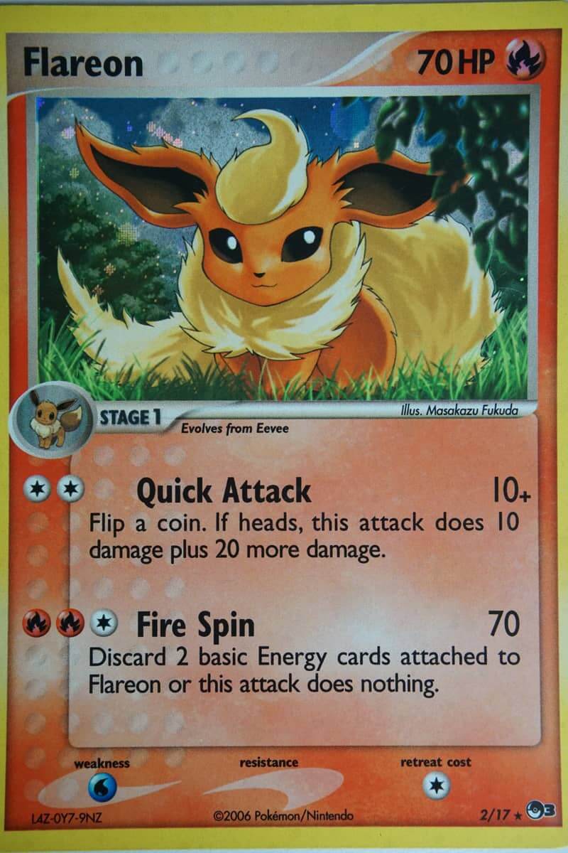 Flareon 2/17 Holo Rare - Pocket Monster