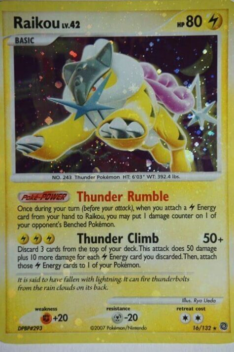 Raikou 16/132 Holo Rare - Pocket Monster