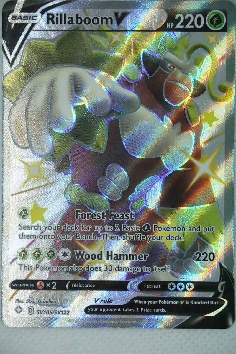 Rillaboom V SV105/SV122 Shiny Rare - Pocket Monster
