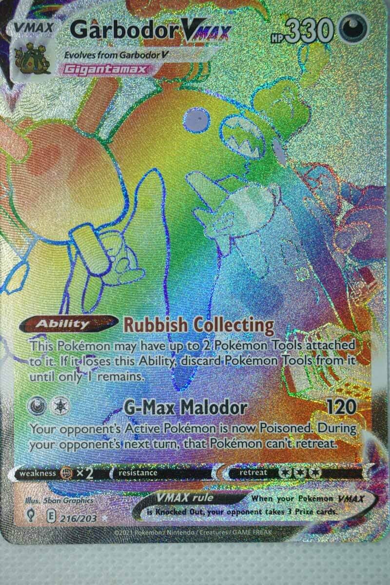 Garbodor VMAX 216/203 Hyper Rare - Evolving Skies enkeltkort