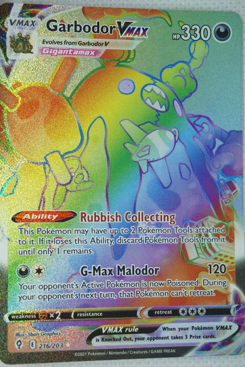 Garbodor VMAX 216/203 Hyper Rare - Evolving Skies enkeltkort