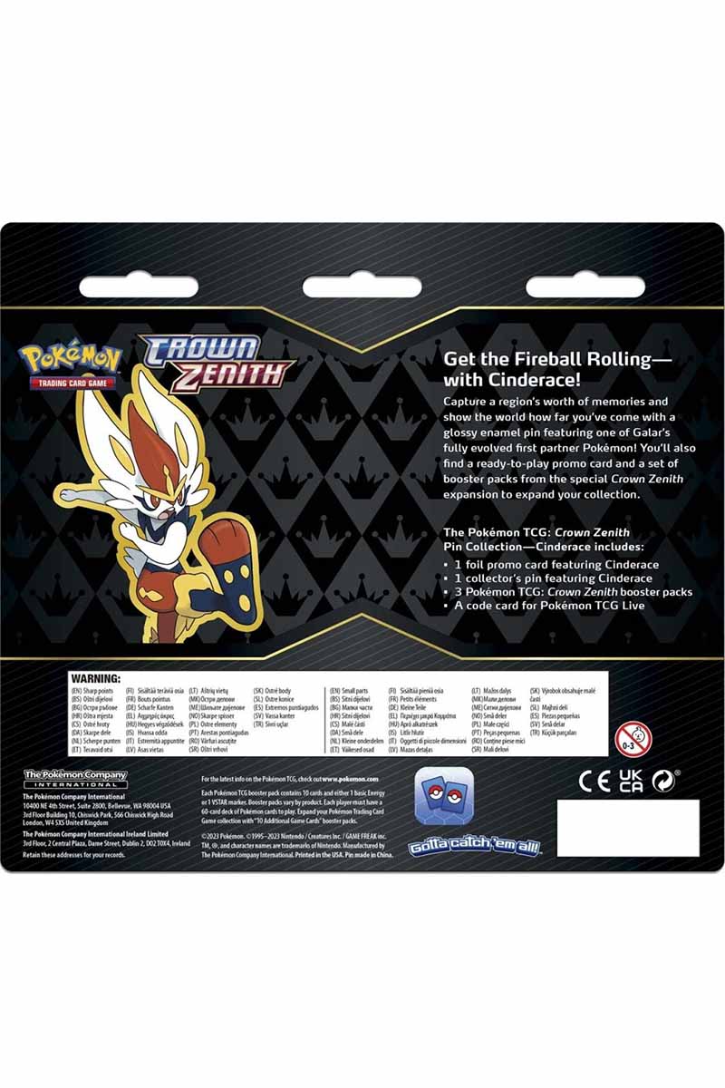 Crown Zenith Pin Blisterpakke med Cinderace - Pocket Monster