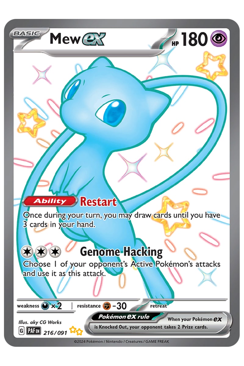 Shiny Mew ex 216/091 Full Art - Pokemon enkeltkort fra Paldean Fates