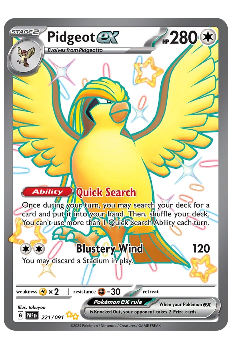 Køb Pidgeot ex 221/091 Secret rare shiny - Pokémon enkeltkort fra ...