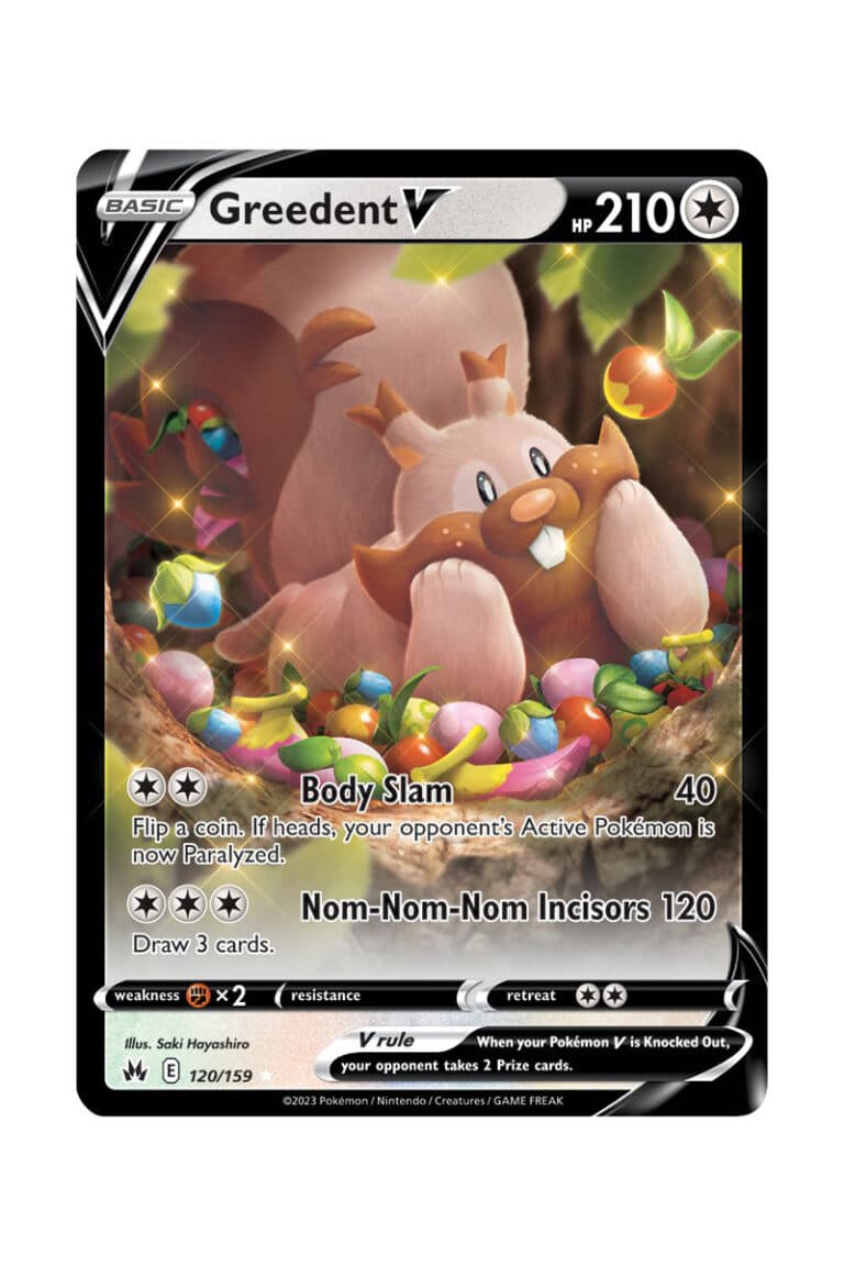 Køb Greedent V 120/159 Full Art - Pokemon enkeltkort fra Crown Zenith.